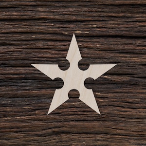 Wooden Ninja Star for Crafts and Decorations - Ninja Star Necklace ...