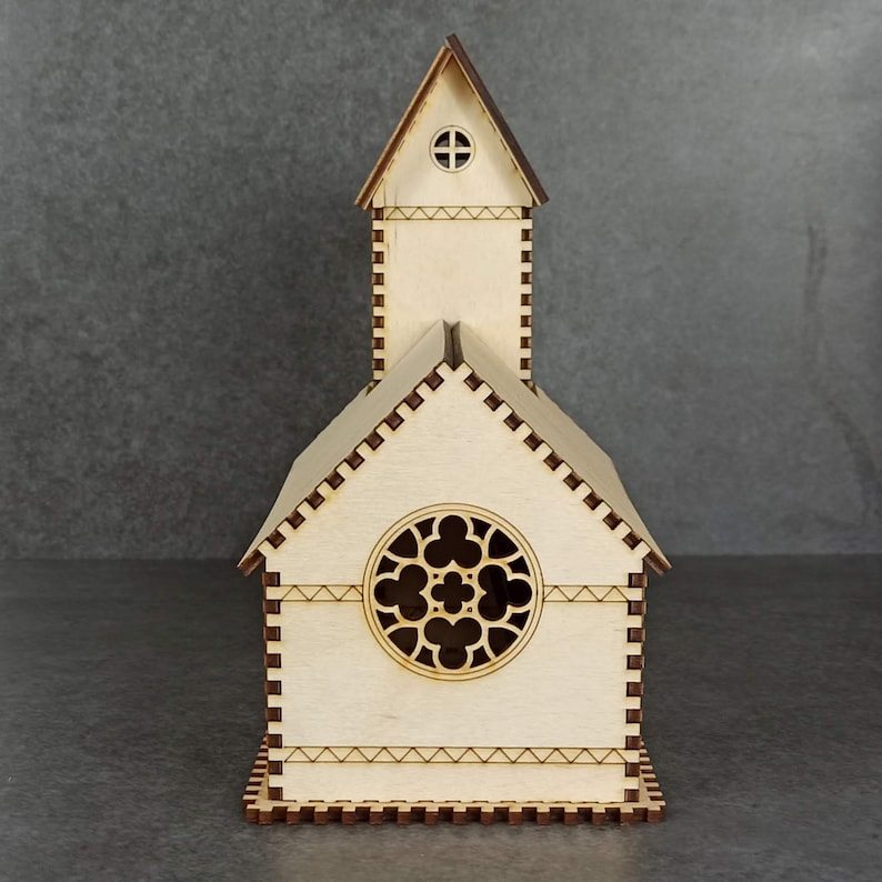 Wooden Miniature Church for Decoration Laser Cut Miniature | Etsy