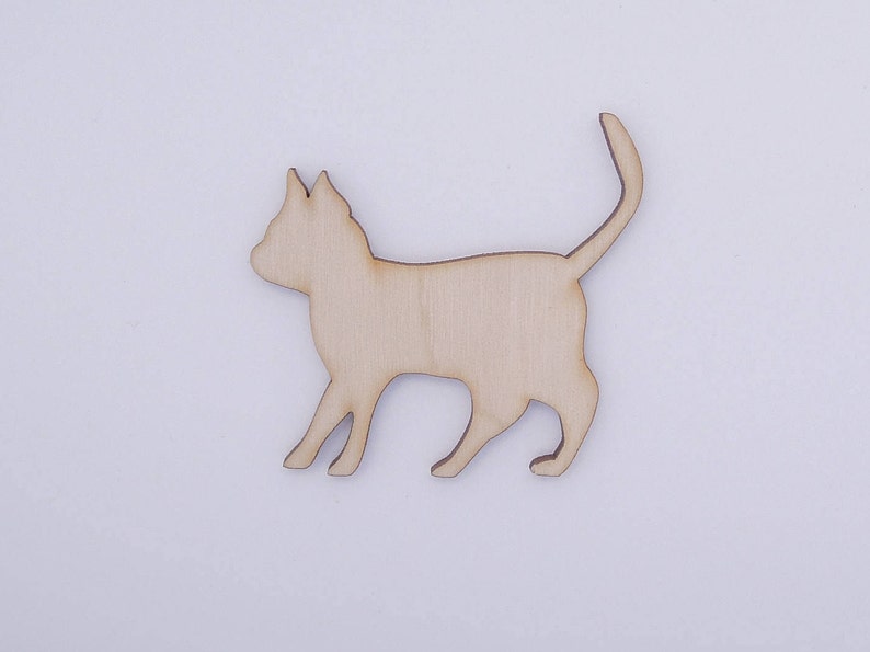 Forma de gato de madera para manualidades corte láser gato | Etsy