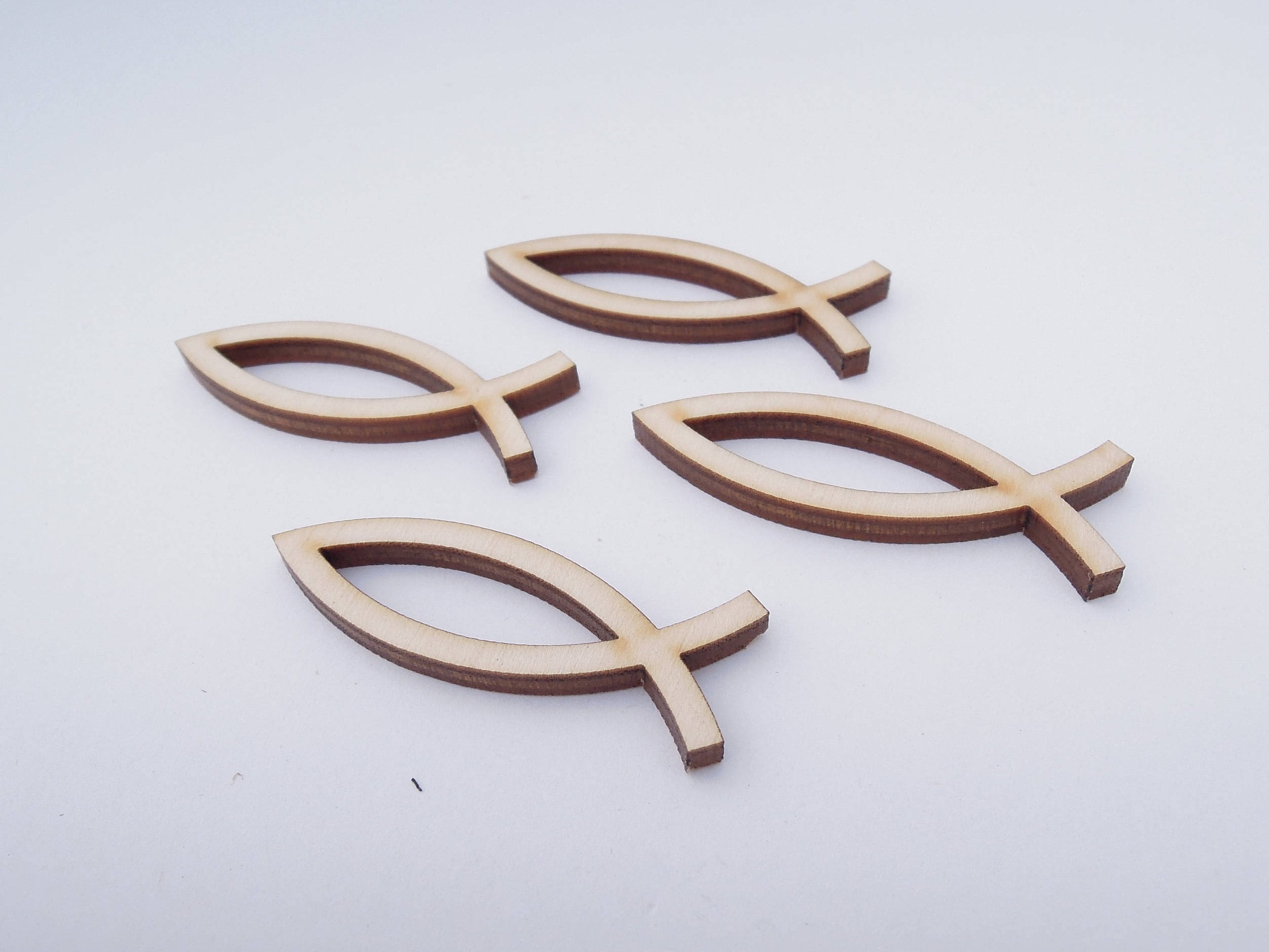 Wooden Christian Fish Sign for Crafts Laser Cut Jesus Fish | Etsy