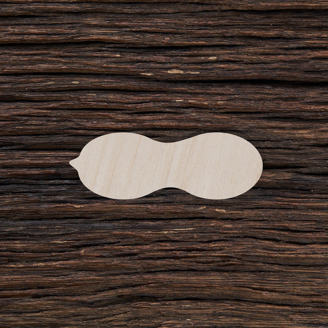 Wooden Peanut for Crafts and Decorations - Peanut Cut Out - Peanut ...