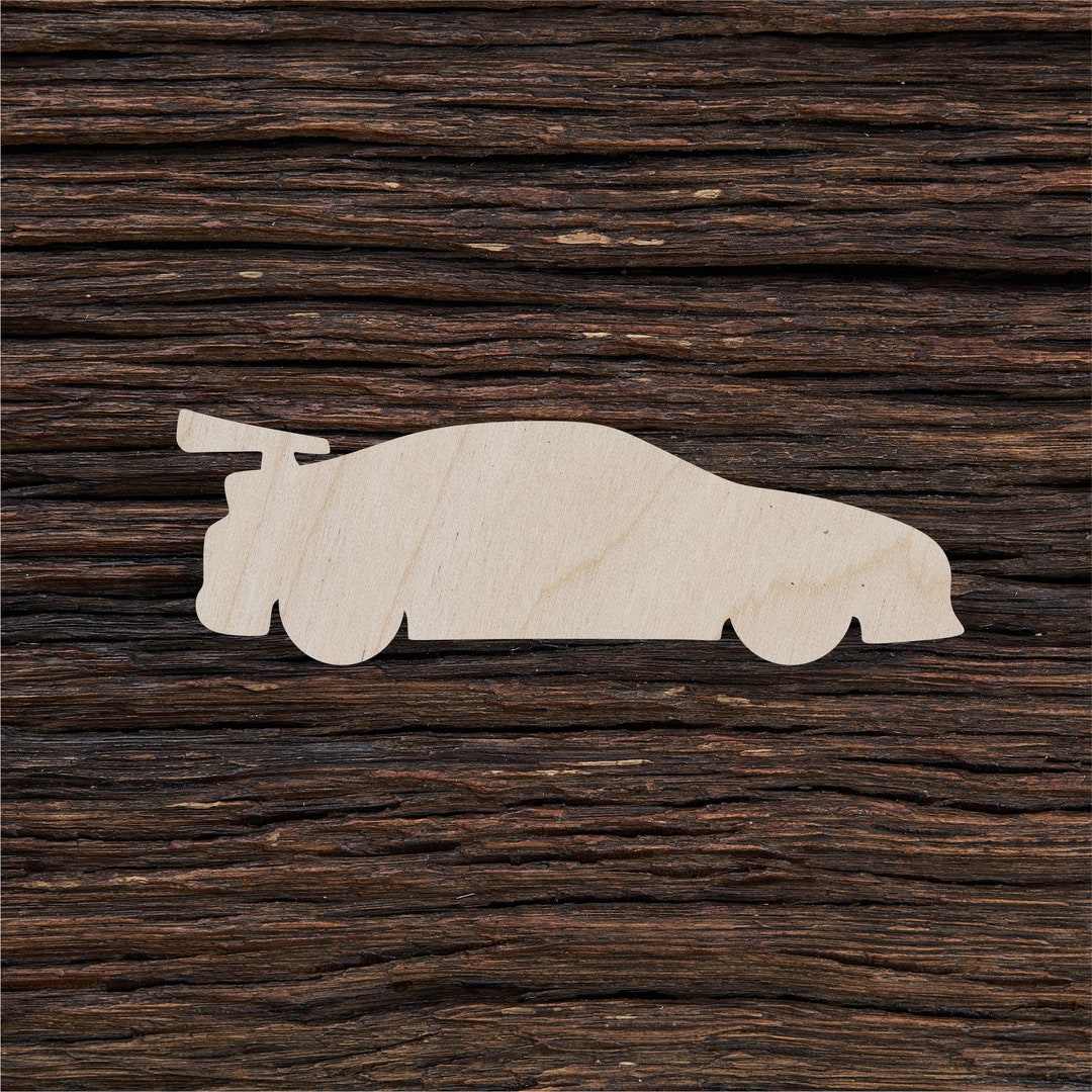 Wooden Race Car Shape for Crafts and Decoration - Laser Cut - Race Car ...