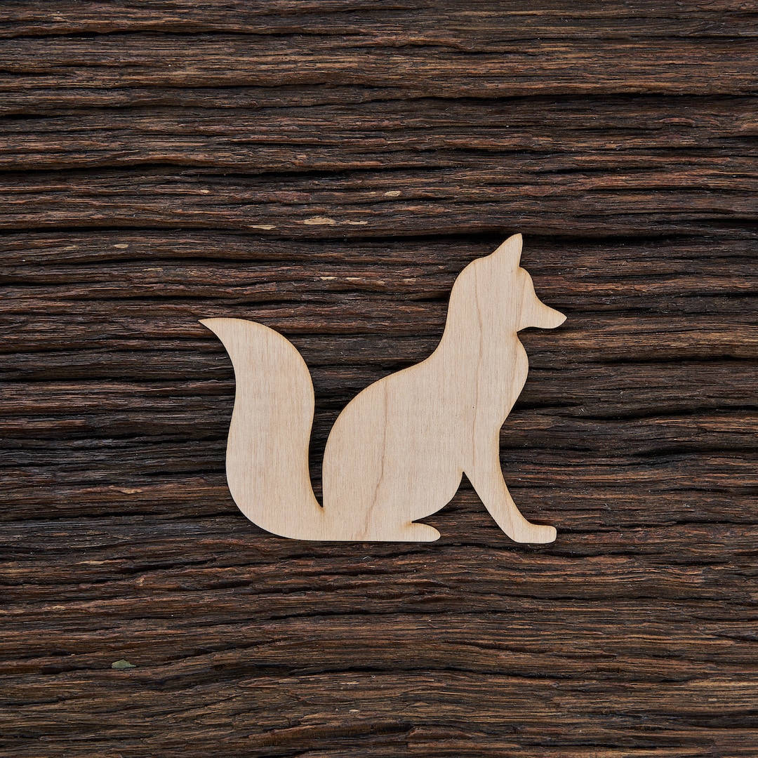 Wooden Sitting Fox Shape for Crafts and Decoration - Laser Cut - Foxes ...