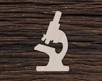 2 34 Microscope Wooden Cutout Shape, Silhouette, Gift Tags Ornaments ...