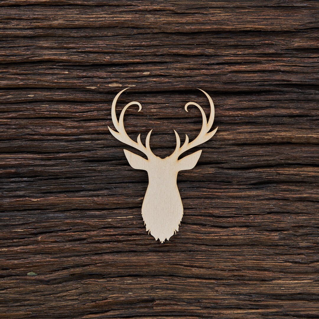 Wooden Stag Head Shape for Crafts and Decoration - Laser Cut - Deer ...