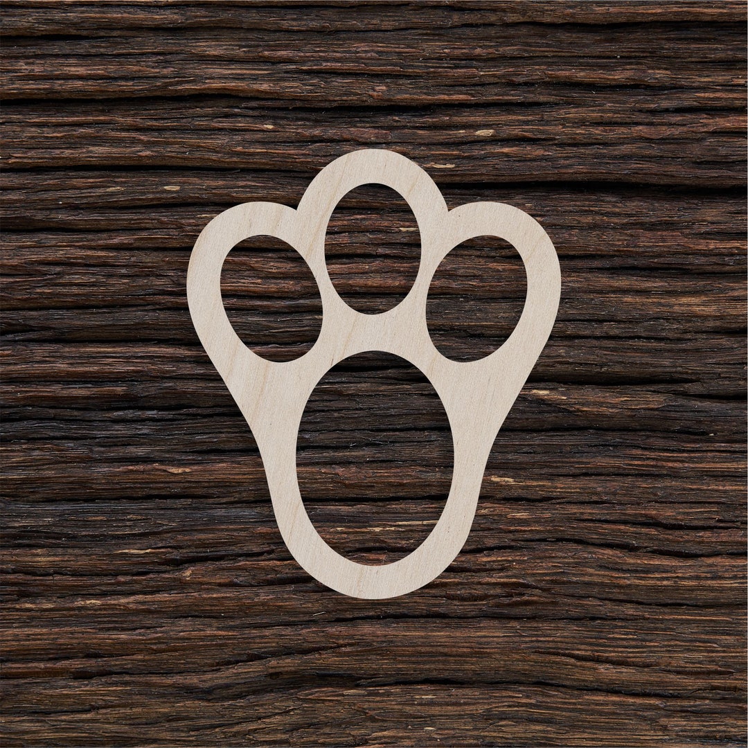 Wooden Rabbit Paw Shape for Crafts and Decoration - Laser Cut - Easter ...
