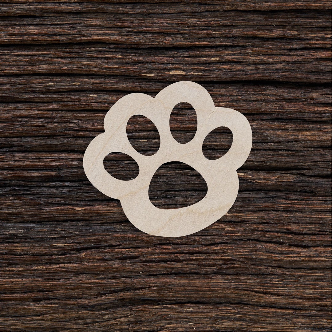 Wooden Dog Paw Shape for Crafts and Decoration - Laser Cut - Dog Paw ...