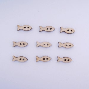 Wooden Fish Buttons for Crafts - Laser Cut - Etsy