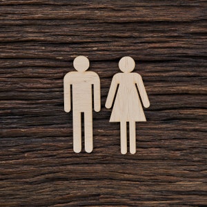 Wooden Restroom Shape for Crafts and Decoration - Laser Cut - Restroom ...