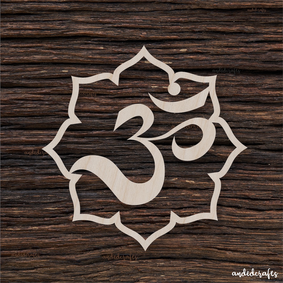 Wooden Om Sign Shape for Crafts and Decoration - Laser Cut - Om Symbol ...