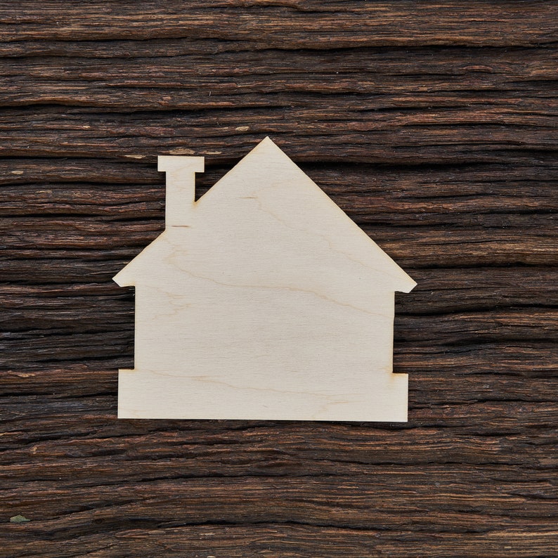Wooden House Shape for Crafts and Decoration Laser Cut | Etsy