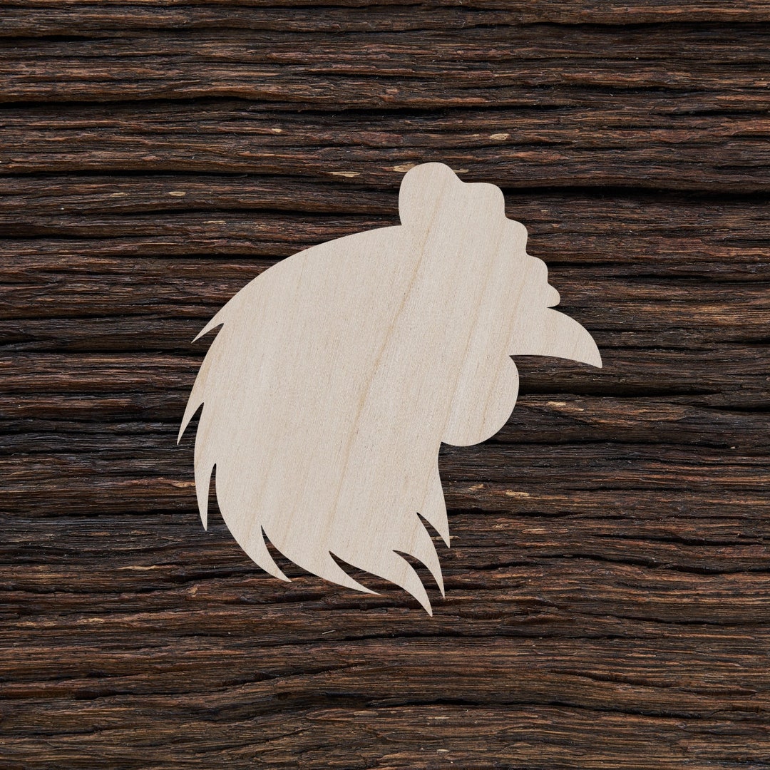 Wooden Chicken Head for Crafts and Decorations - Chicken Head Pendant ...