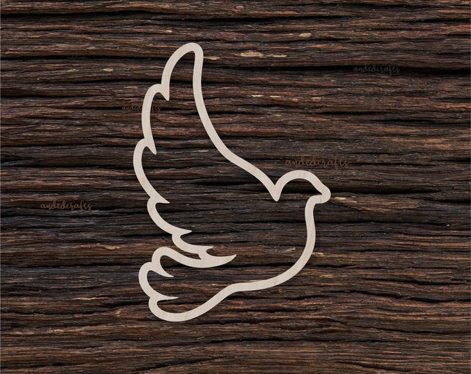 Dove With Olive Branch-detail Wood Cutout-peace Dove-bird Shapes ...
