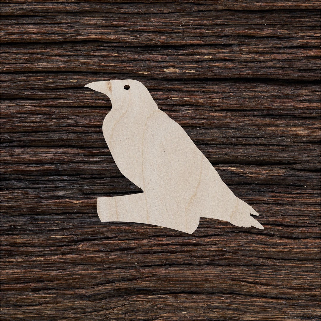 Wooden Crow Shape for Crafts and Decoration - Laser Cut - Crow Figurine ...