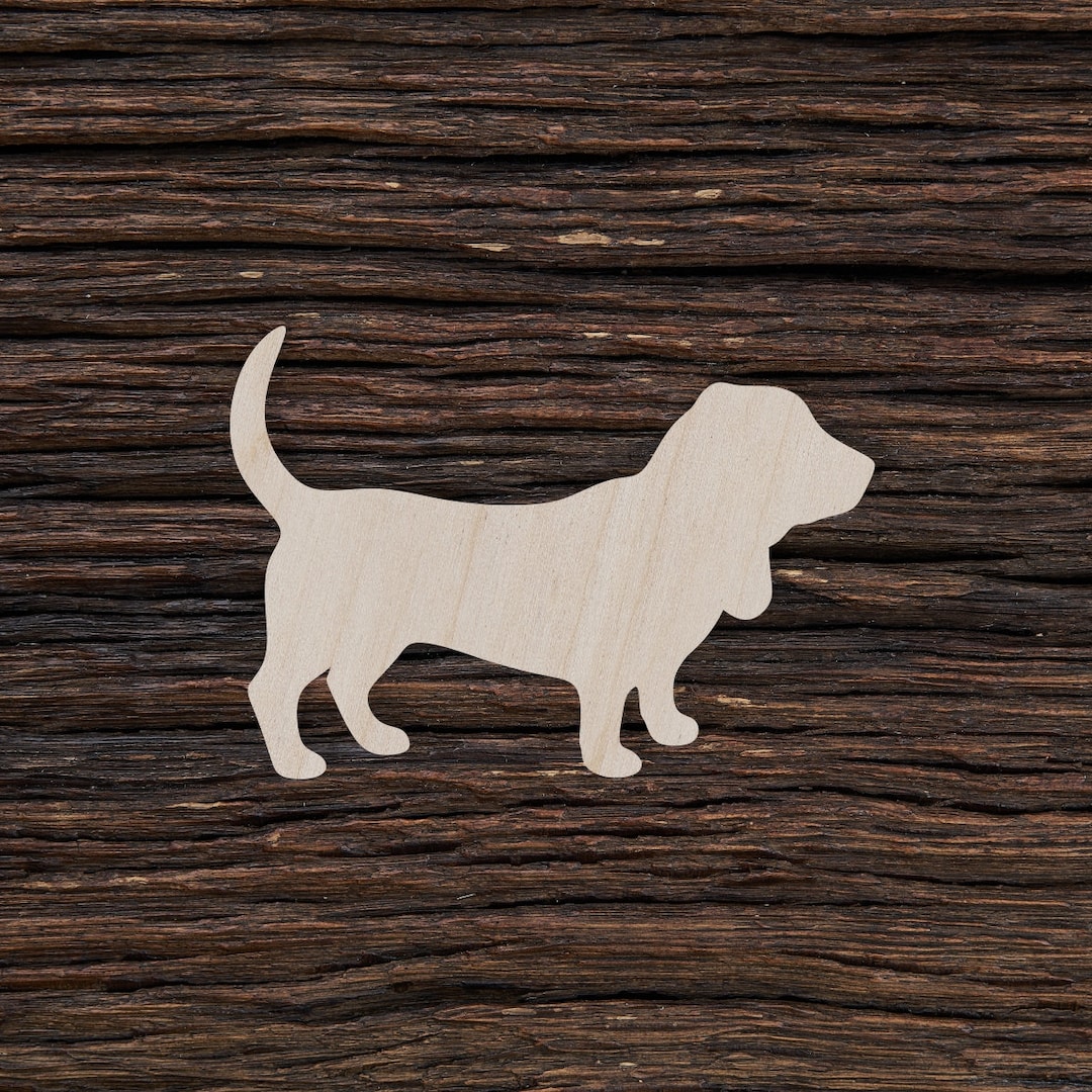 Wooden Basset Hound for Crafts and Decorations Basset Hound Shape ...