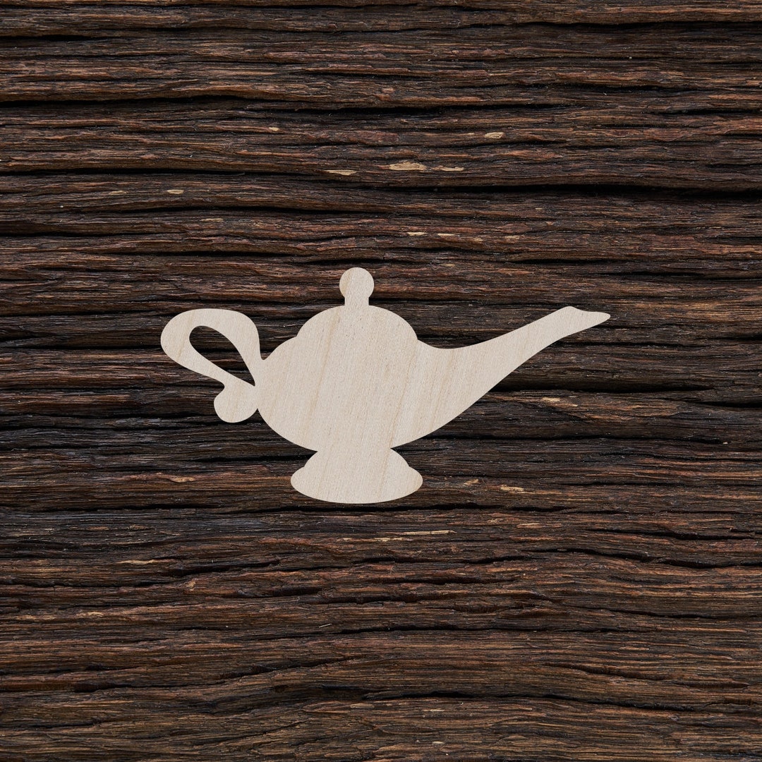 Wooden Genie Lamp Cutout for Crafts and Decorations - Genie Lamp ...