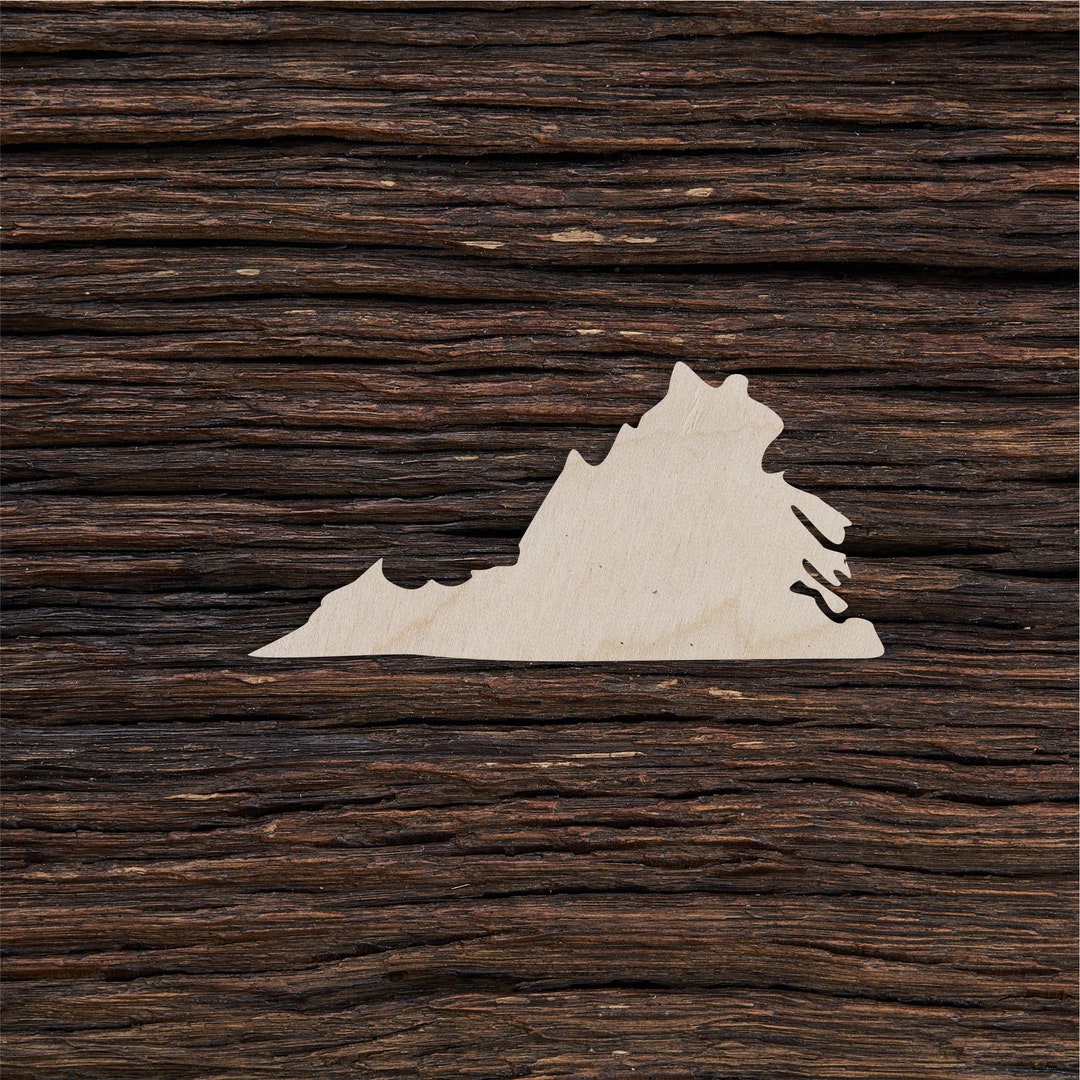 Wooden Virginia State Shape for Crafts and Decoration - Laser Cut ...