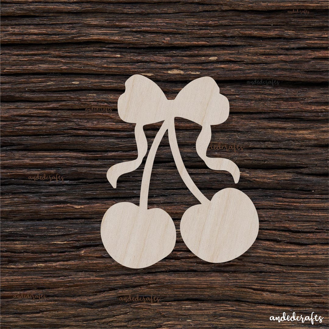 Wooden Coquette Cherry for Crafts and Decorations - Wooden Blanks ...