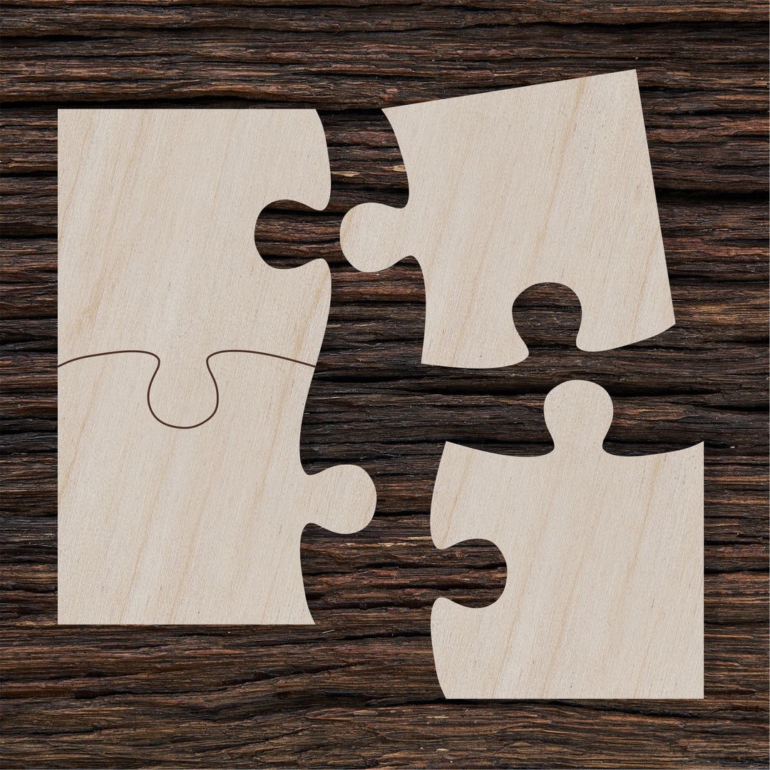 Wooden 4 Pieces Puzzle for Crafts and Decorations - Puzzle Necklace ...