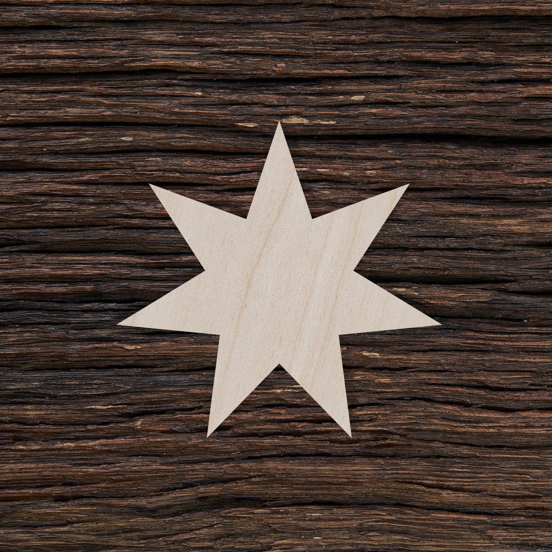 Wooden Seven Pointed Star for Crafts and Decorations - Seven Pointed ...