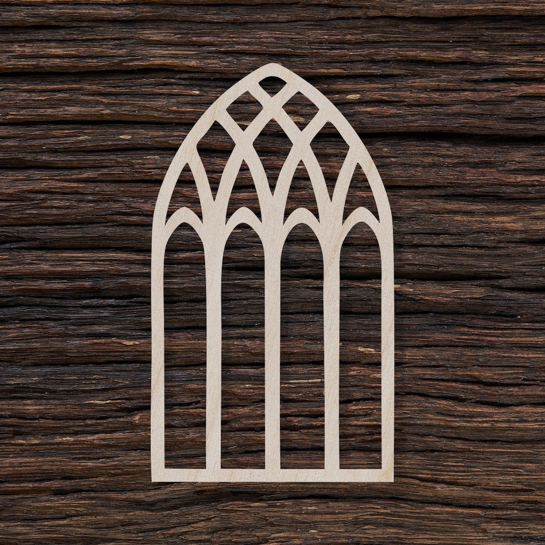 Wooden Gothic Window for Crafts and Decorations - Gothic Window Arch ...