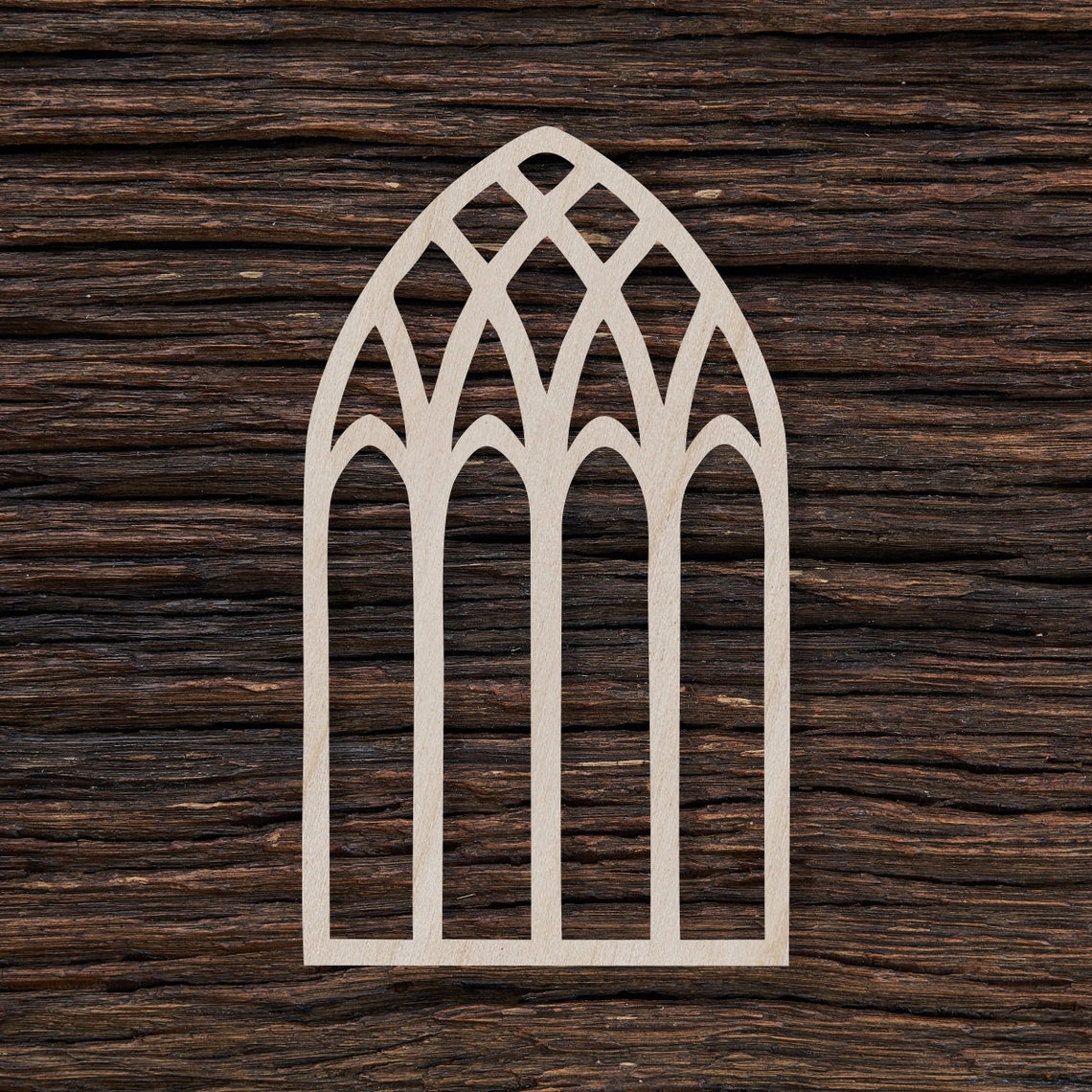 Wooden Gothic Window for Crafts and Decorations - Gothic Window Arch ...
