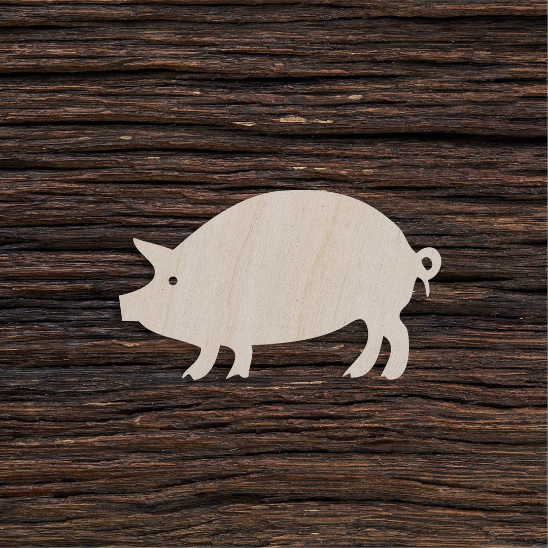 Wooden Pig Shape for Crafts and Decoration - Laser Cut - Wooden Pig ...