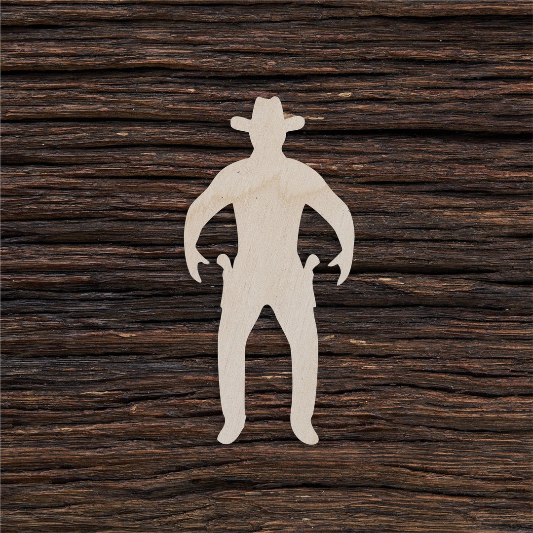 Wooden Cowboy Shape for Crafts and Decoration - Laser Cut - Cowboys ...
