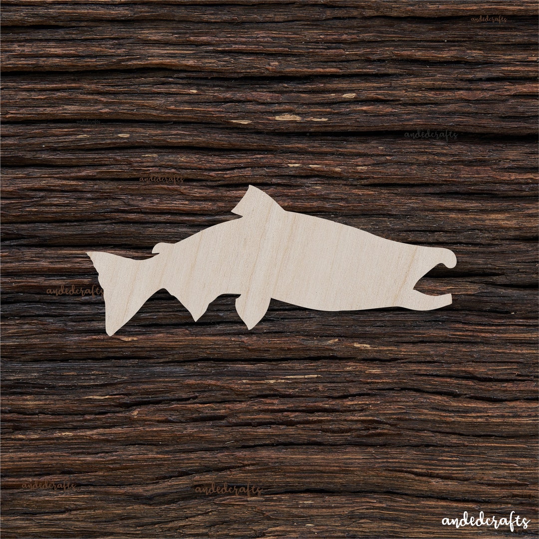 Wooden Salmon Shape for Crafts and Decoration - Laser Cut - Wood Fish ...