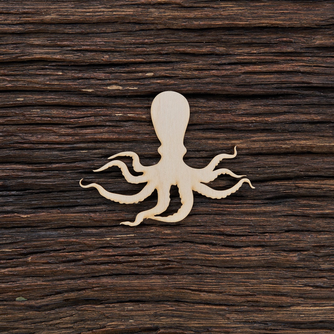 Wooden Octopus Shape for Crafts and Decoration - Laser Cut - Octopus ...