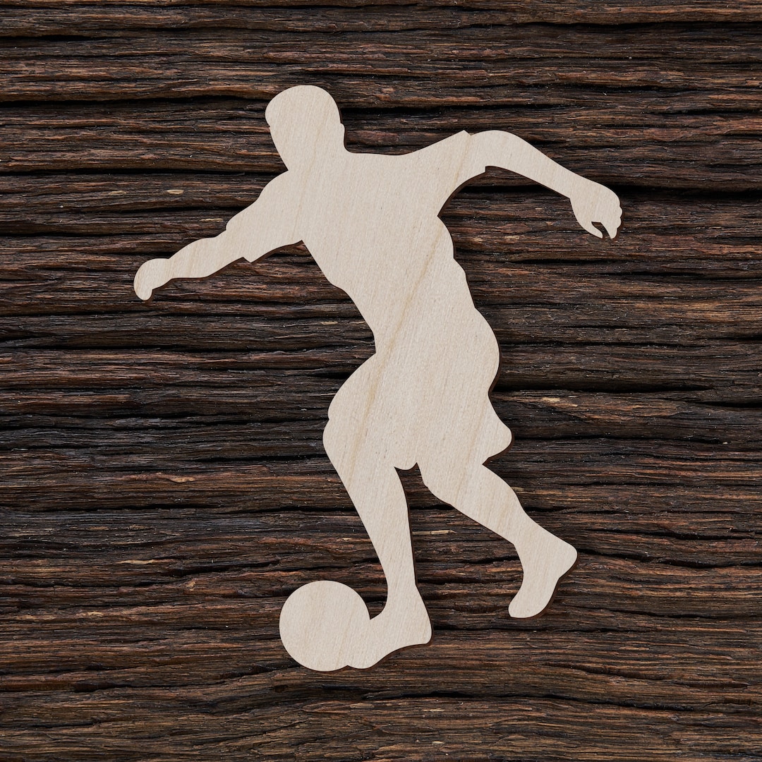 Wooden Soccer Player for Crafts and Decorations - Wooden Blanks - Craft ...