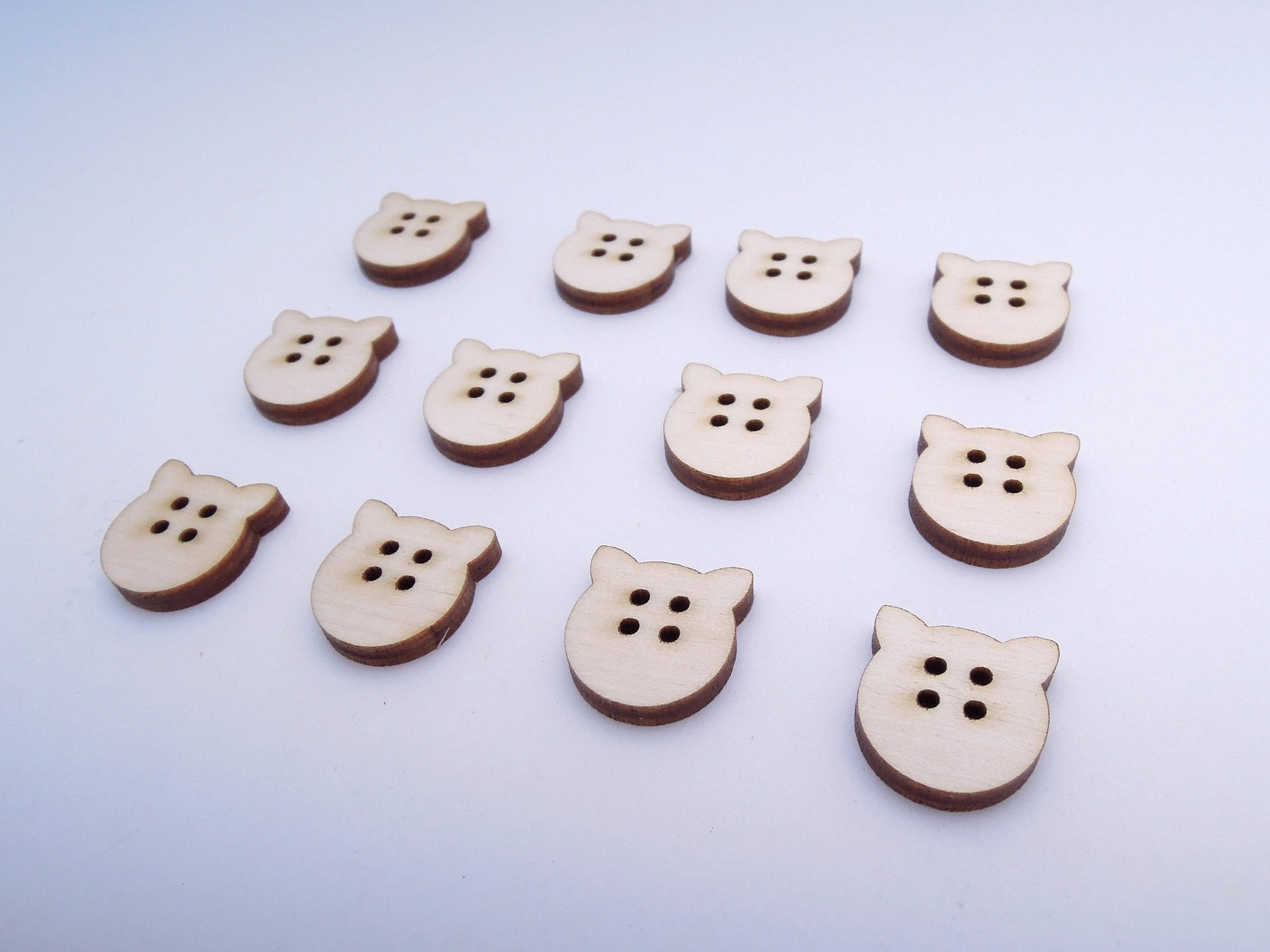 Wooden Pig Buttons for Crafts Laser Cut - Etsy