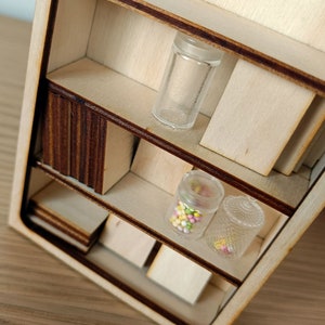 Wooden DYI Miniature Bookshelf for Nook for Crafts and Decorations - 1: ...