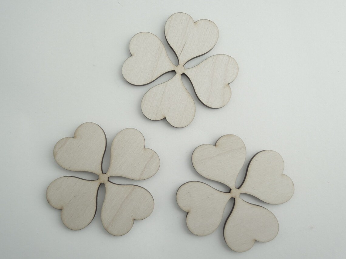 Wooden Four Leaf Clover for Crafts Laser Cut Blank Shape - Etsy