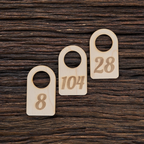Wooden Number Tag With Number for Crafts Laser Cut | Etsy