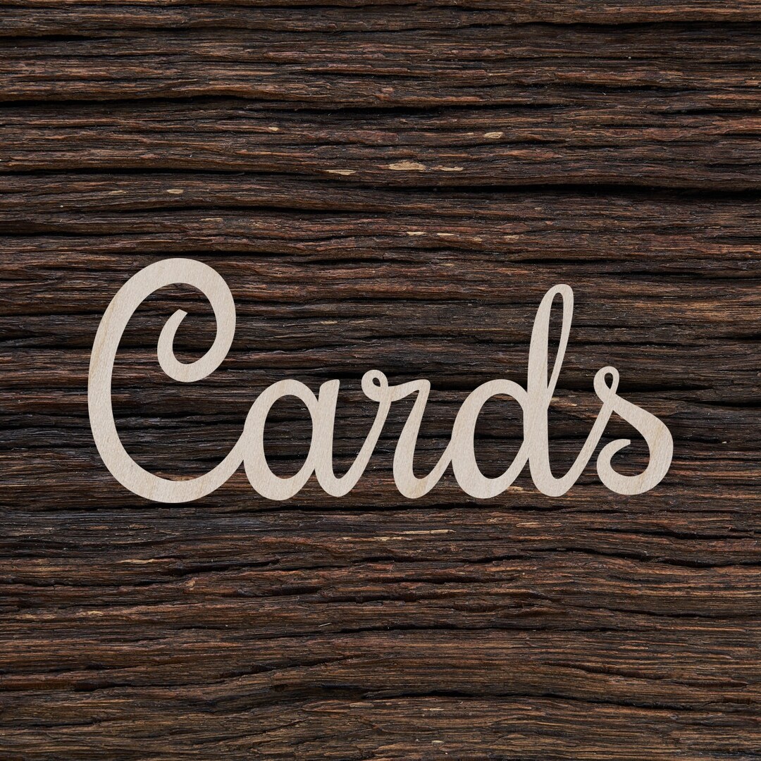 Wooden Cards Sign for Crafts and Decorations - Cards Sign Cut Out ...