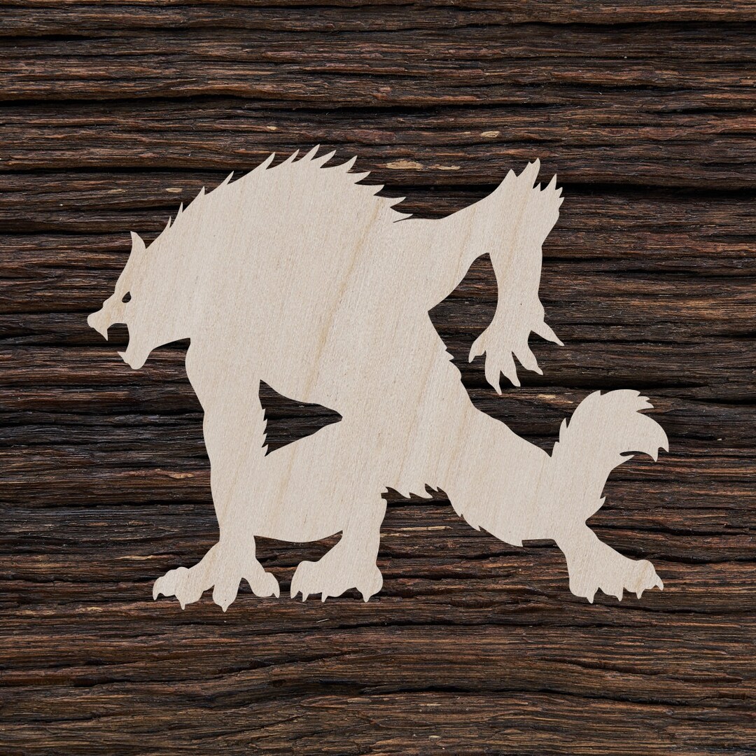Wooden Werewolf for Crafts and Decorations - Werewolf Pin - Werewolf ...