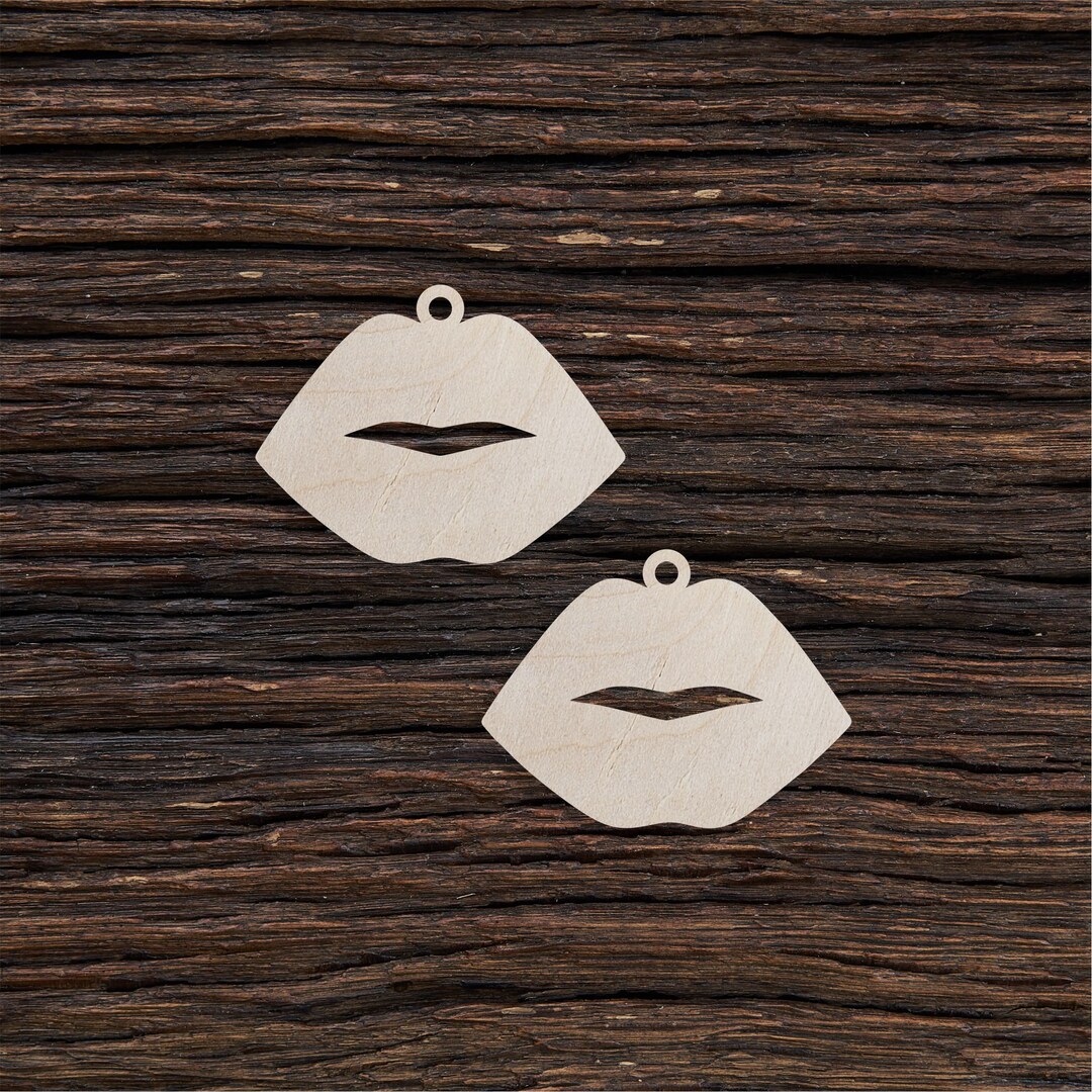 Lips Cut Out, Lips Shape, Wood Blanks, Jewelry Blanks, Wood Earring ...