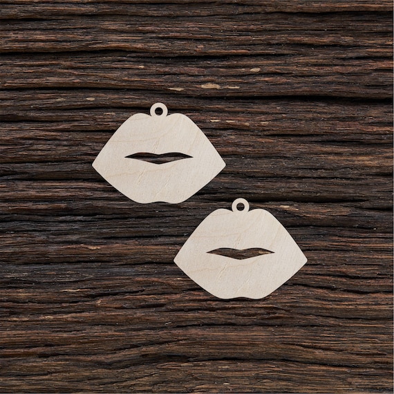 Lips Cut Out Lips Shape Wood Blanks Jewelry Blanks Wood | Etsy