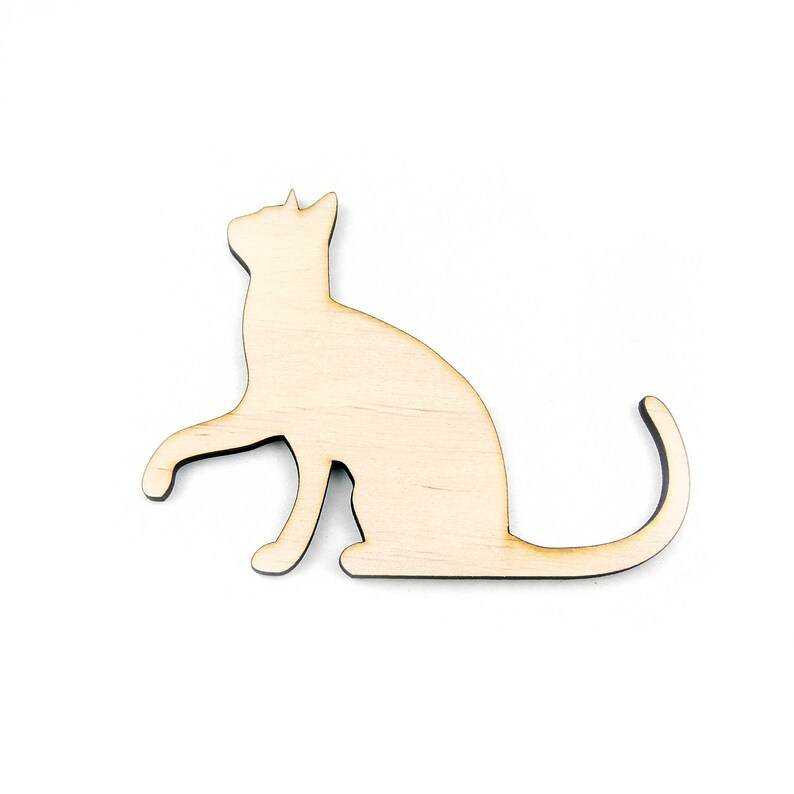 Wooden Cat Sitting Shape for Crafts and Decoration Laser Cut - Etsy
