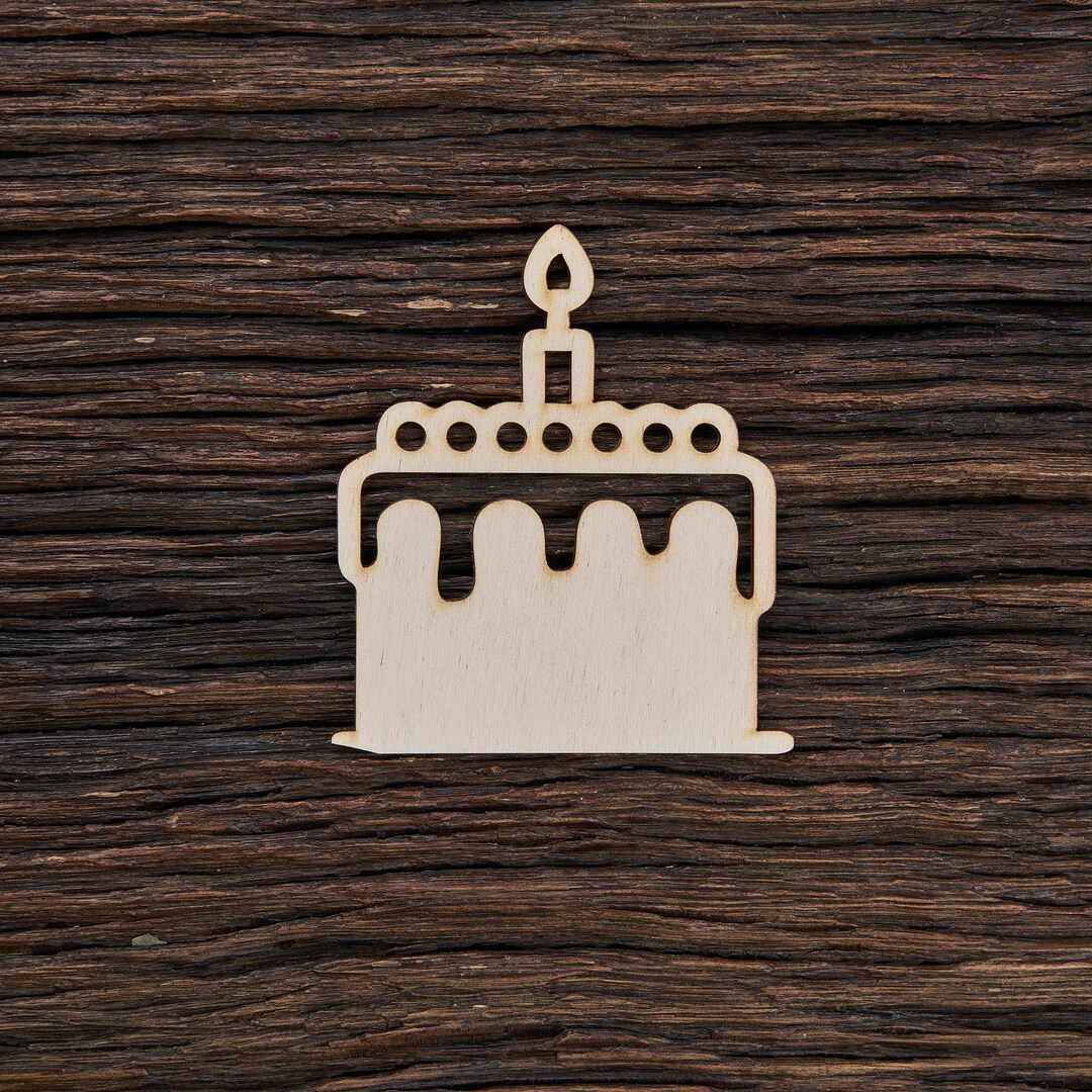 Wooden Birthday Cake Shape for Crafts and Decoration - Laser Cut - Cake ...