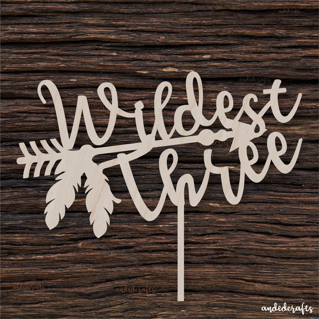 Wooden Wild Three Cake Topper Shape for Crafts and Decoration - Laser ...