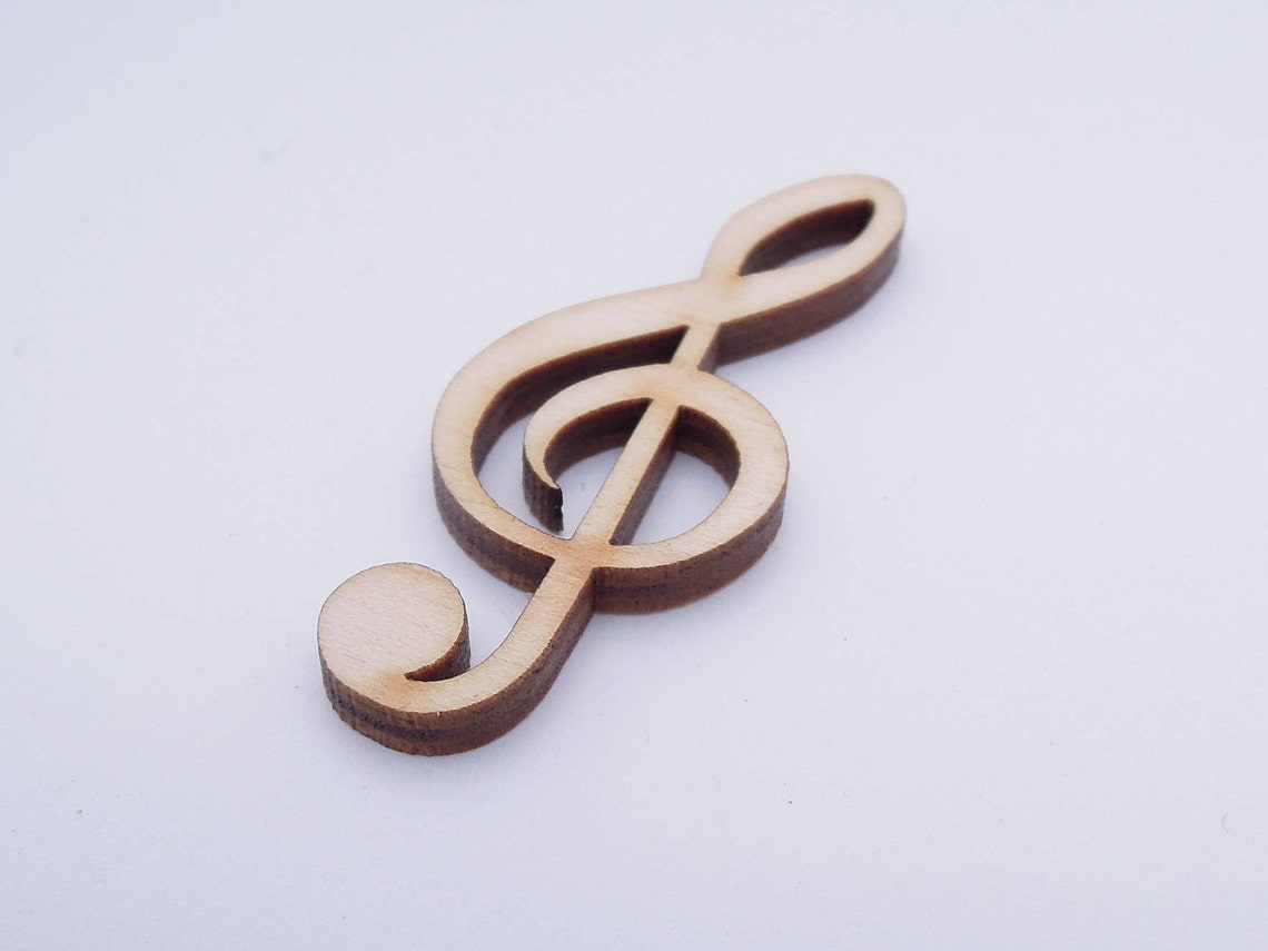 Wooden Treble Clef for Crafts Laser Cut Treble Clef Charm - Etsy