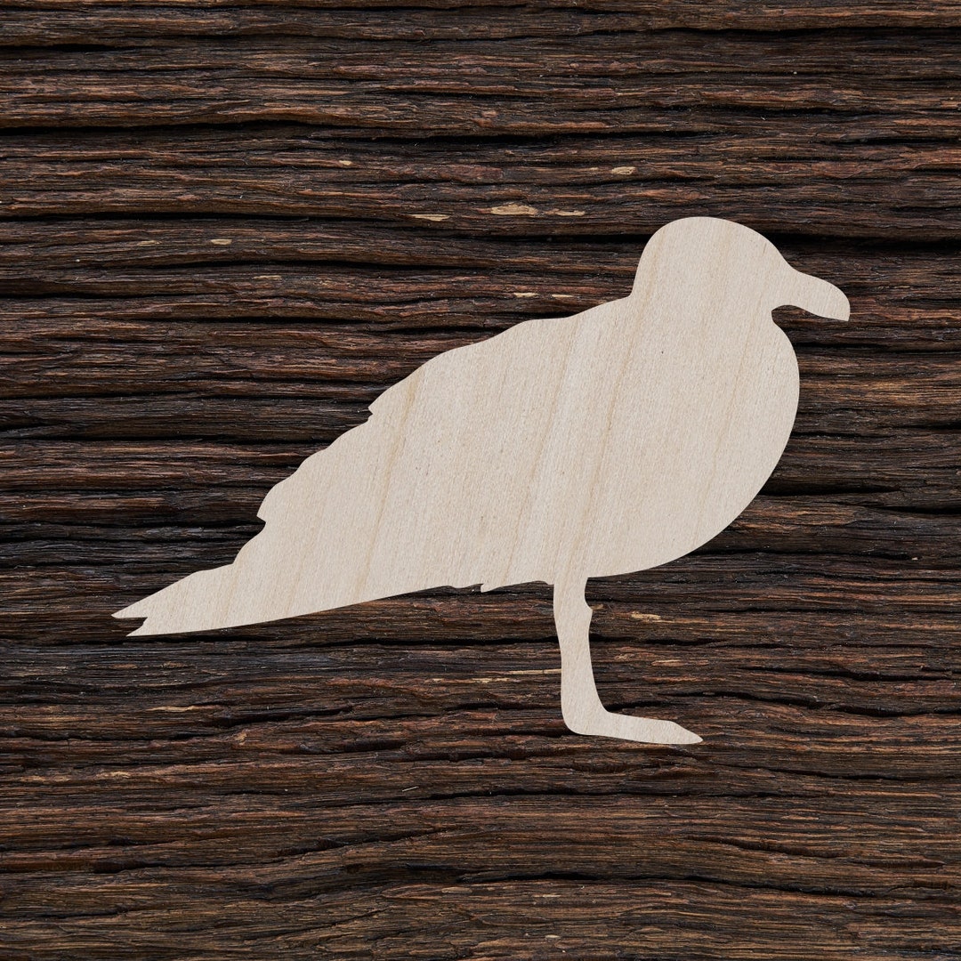 Wooden Seagull for Crafts and Decorations - Bird Shape - Blank Seagull ...