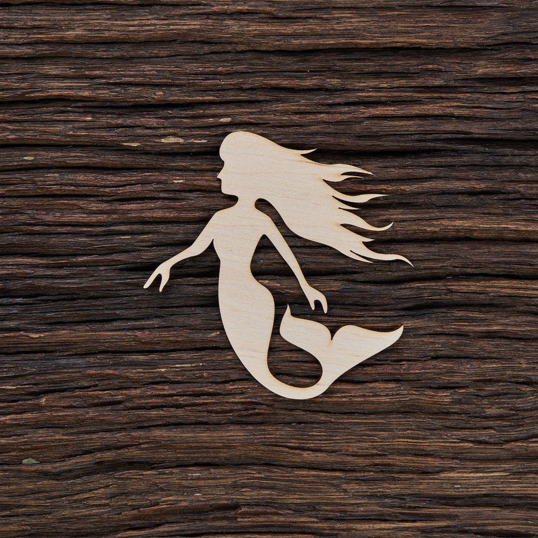 Wooden Mermaid for Crafts - Laser Cut - Blank Shape - Home Decoration ...