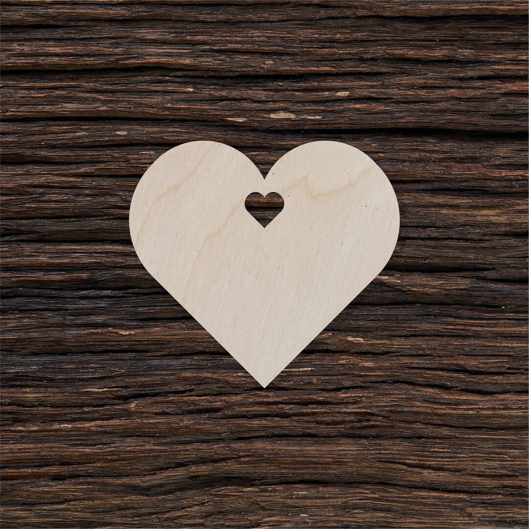 Wooden Lovers Heart Shape for Crafts and Decoration - Laser Cut ...