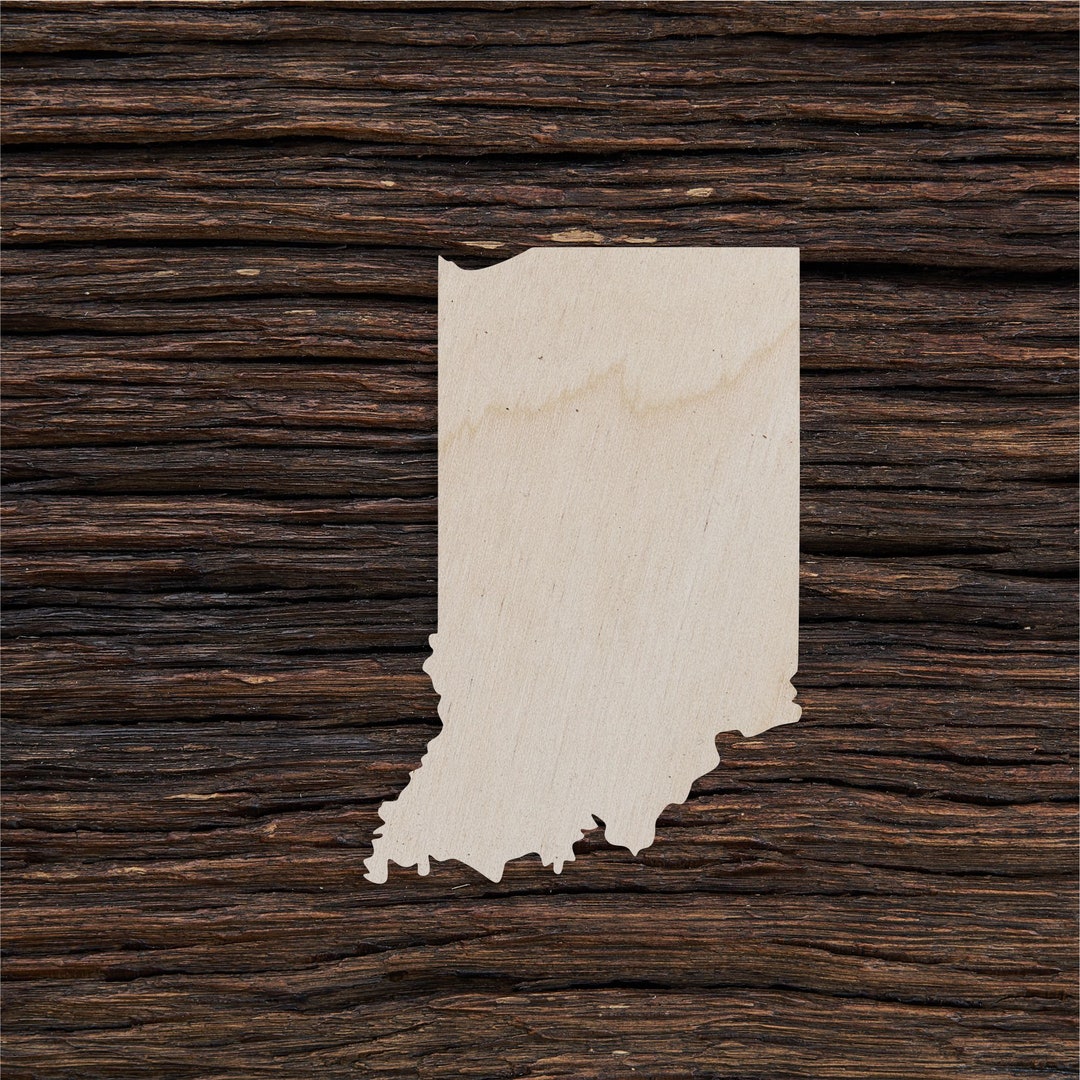 Wooden Indiana State Shape for Crafts and Decoration - Laser Cut ...