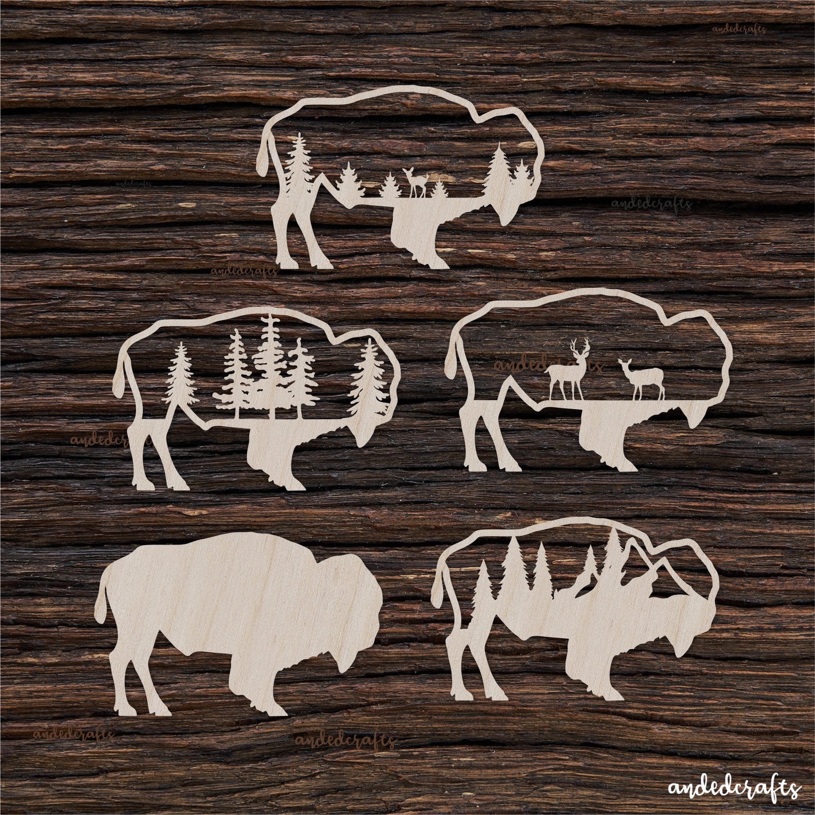 Wooden Bison Art Shape for Crafts and Decoration Laser Cut | Etsy