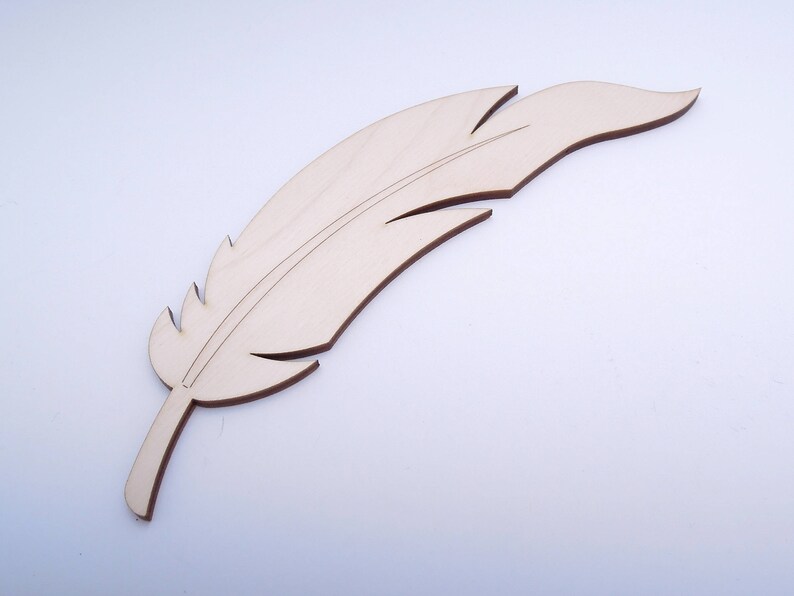 Forma de pluma de madera para manualidades corte láser | Etsy España