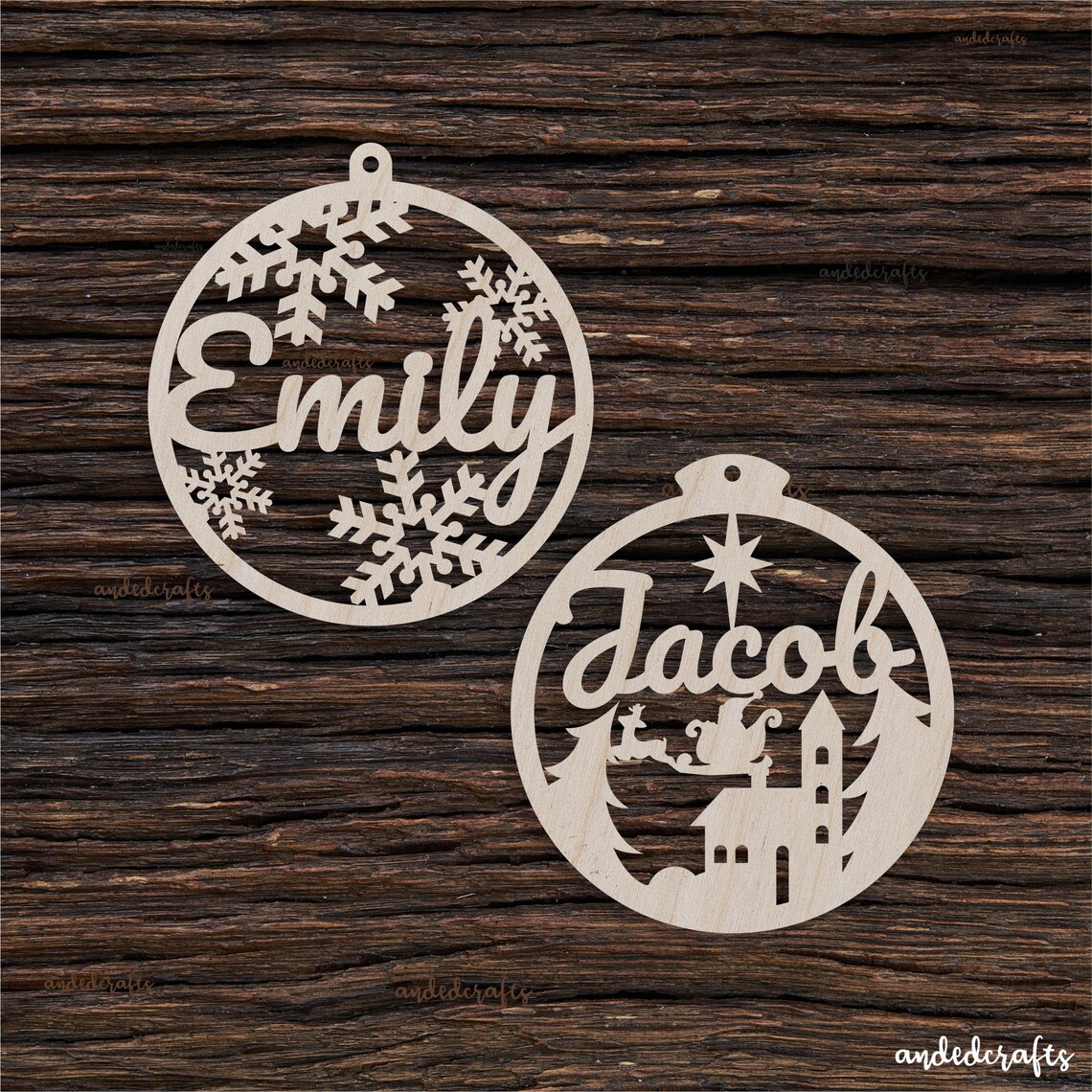 Wooden Custom Personalized Christmas Bauble Shape for Crafts and ...